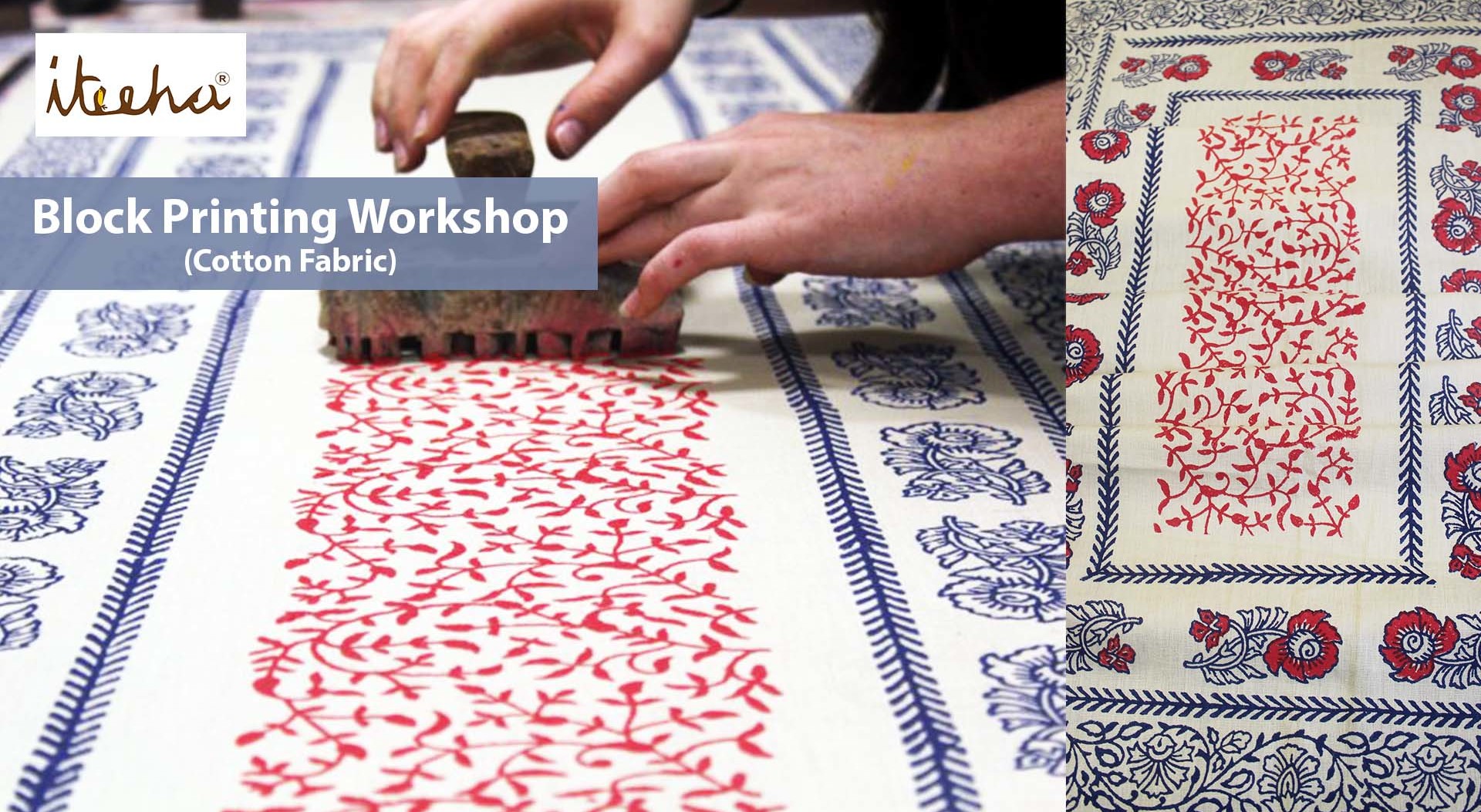 Pigment Block Printing Workshop Cotton Fabric 