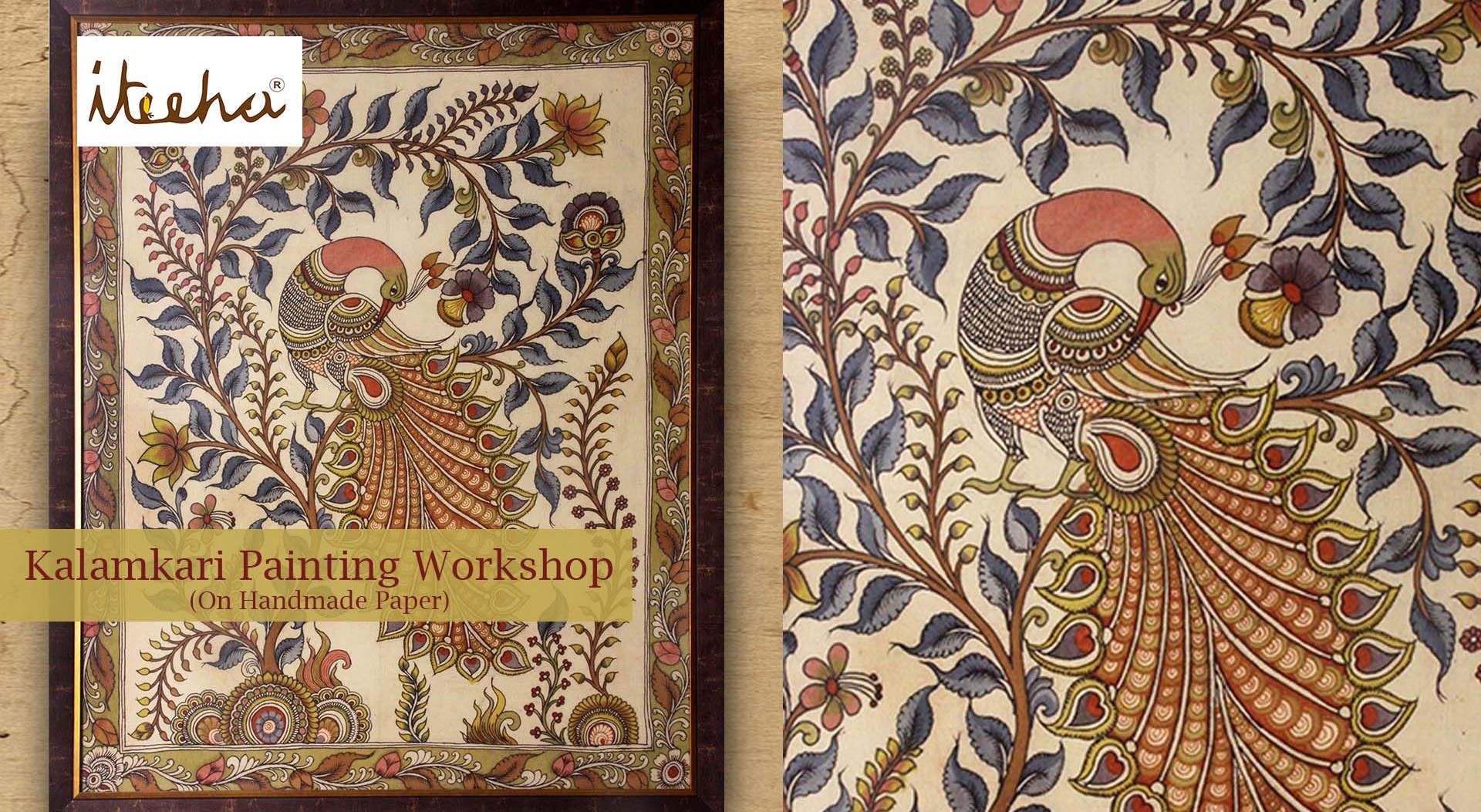 Kalamkari Painting on Handmade Paper