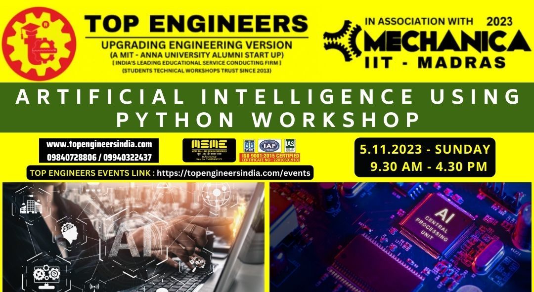 ARTIFICIAL INTELLIGENCE USING PYTHON WORKSHOP ARTIFICIAL INTELLIGENCE USING PYTHON WORKSHOP