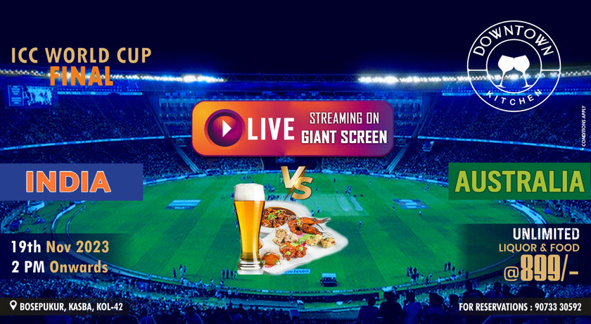 ICC WORLD CUP FINAL 2023, IND vs AUS LIVE STREAMING ON GIANT SCREEN