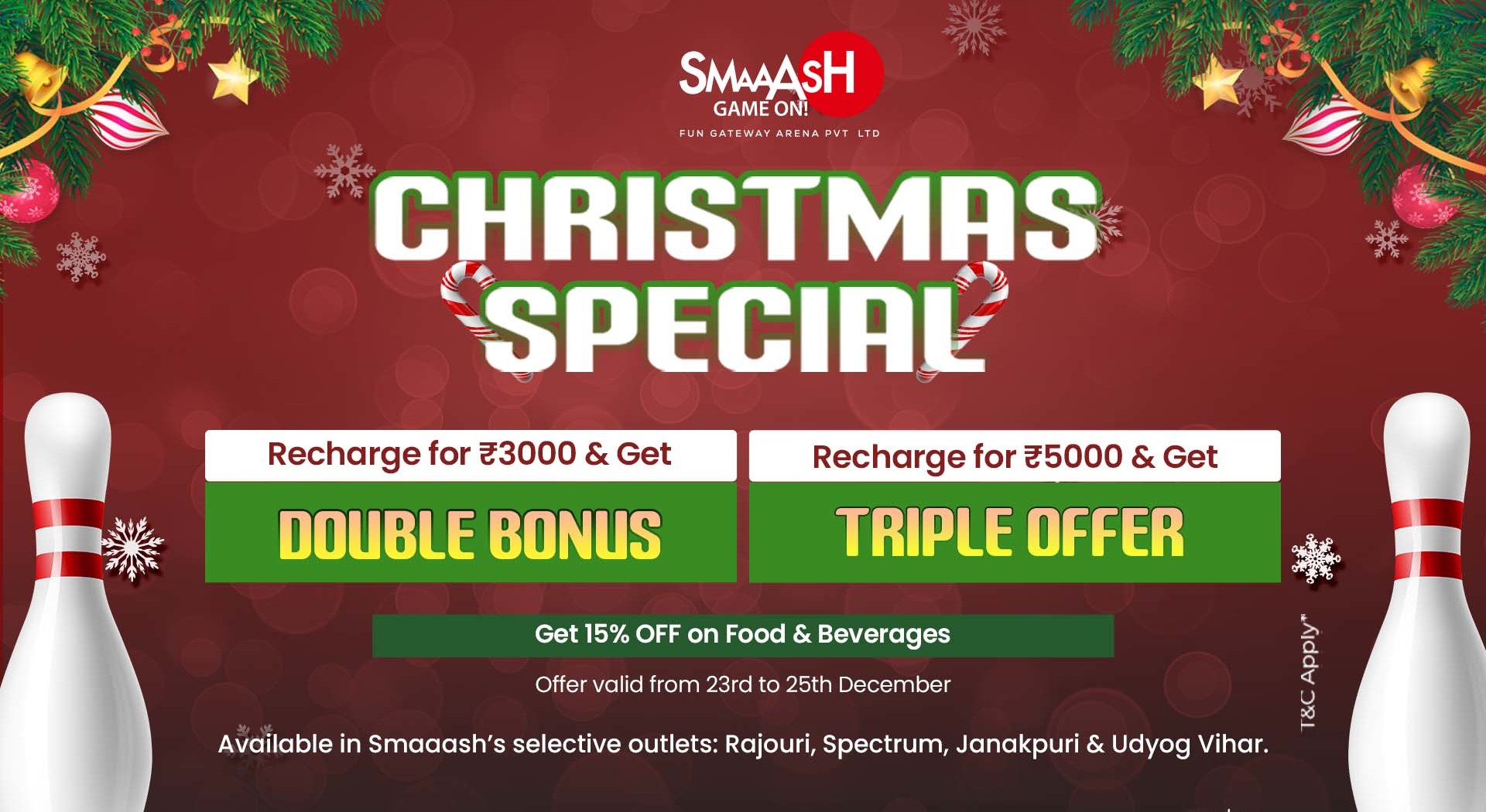 CHRISTMAS SPECIAL OFFER @SMAAASH UDYOG VIHAR CHRISTMAS SPECIAL OFFER @SMAAASH UDYOG VIHAR