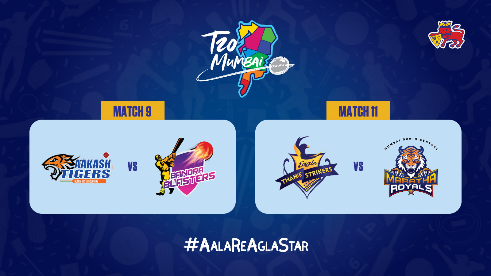 T20 Mumbai League 2025: Aakash Tigers MWS vs Bandra Blasters and Eagle ...